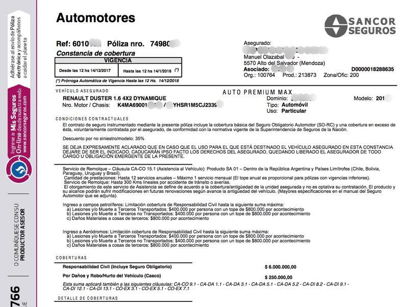 Formato de póliza de seguros de autos